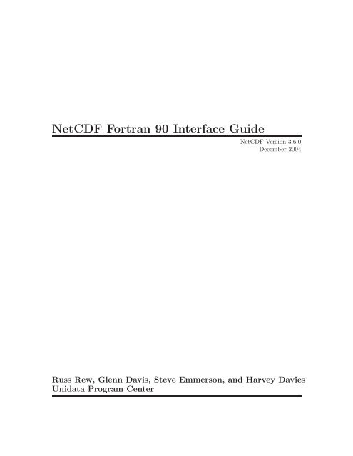 in NetCDF Fortran 90 - Unidata - University Corporation for ...