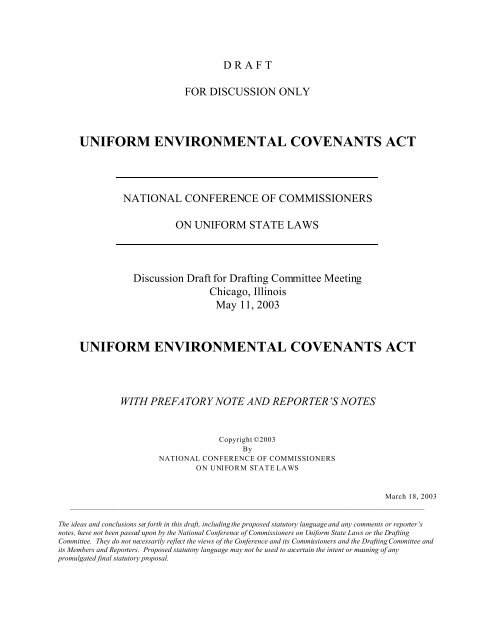 Drafting Committee Draft--May 03 - Uniform Law Commission