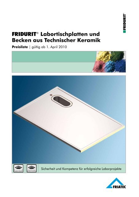 Preisliste FRIDURIT Labortischplatten und Becken aus Technischer ...