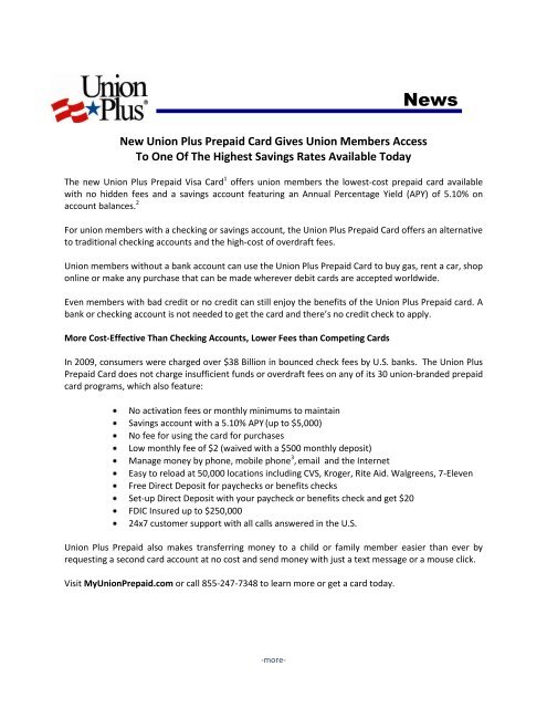Union Plus Prepaid Cards