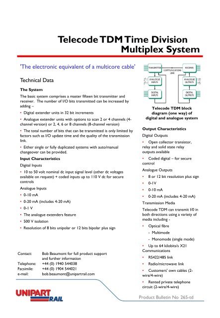 Telecode technical data - Unipart Rail