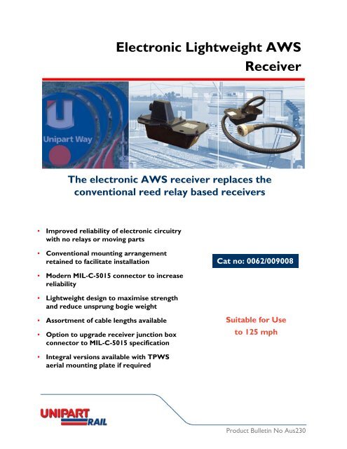Electronic Lightweight AWS Receiver - Unipart Rail