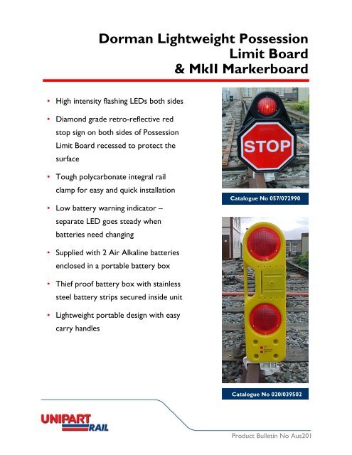 Possession Limit and Marker Boards - Unipart Rail
