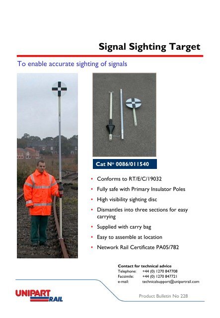 Signal Sighting Target - Unipart Rail