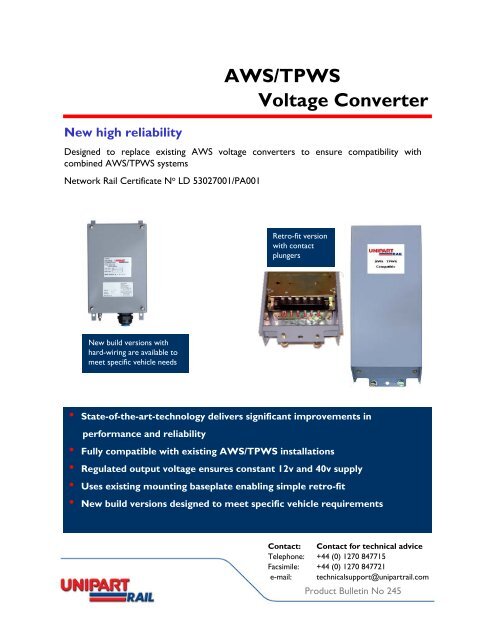 Voltage Converter AWS/TPWS - Unipart Rail