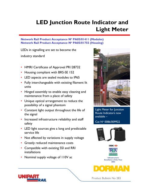 LED Junction Route Indicator and Light Meter - Unipart Rail