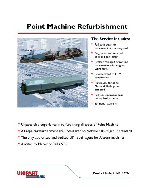 Point Machine Refurbishment - SE Asia Railways - Unipart Rail