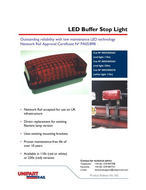 LED Buffer Stop Light - Unipart Rail