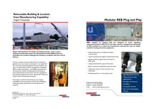 Location Cases & Relocatable Equipment Buildings ... - Unipart Rail