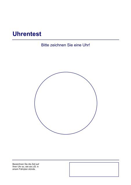 Uhrentest - Universitätsspital Basel