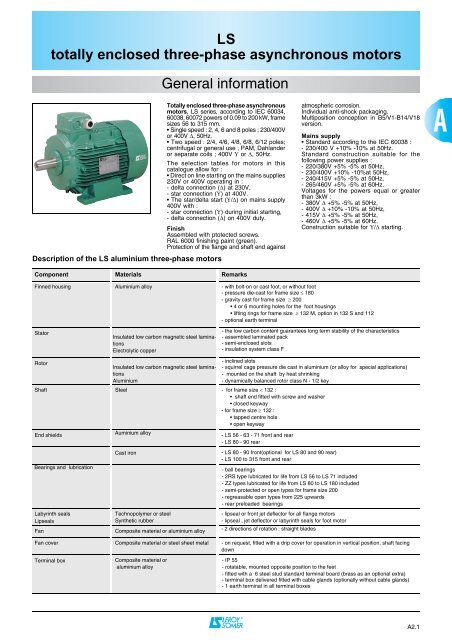 Tecnical Data Sheet for LS Engine Series - Unitec