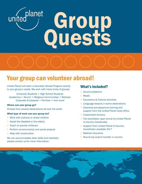 United Planet Group Quest Brochure