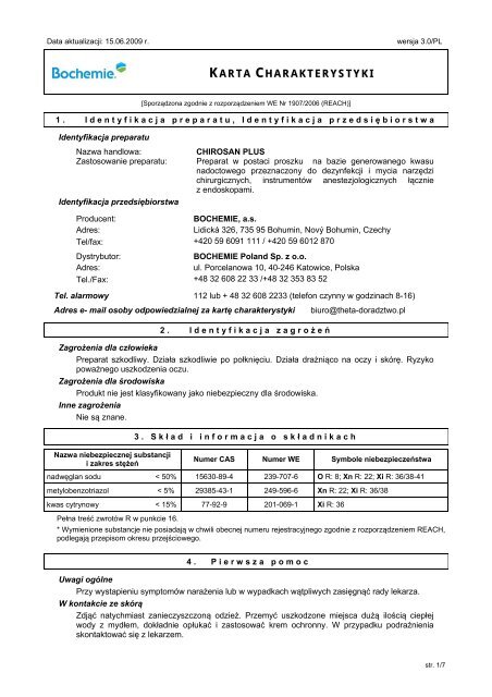 KARTA CHARAKTERYSTYKI - Bochemie