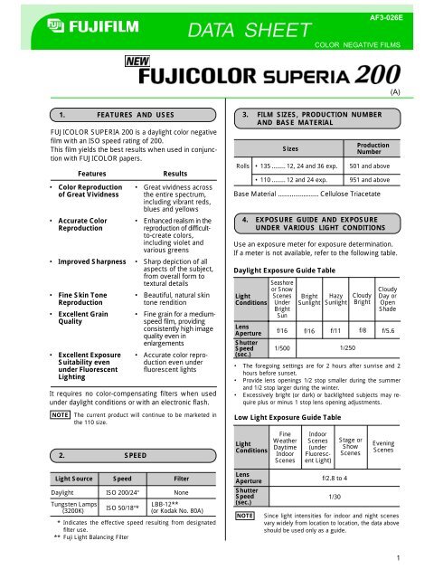 Fujicolor SUPERIA 200 - Fujifilm USA