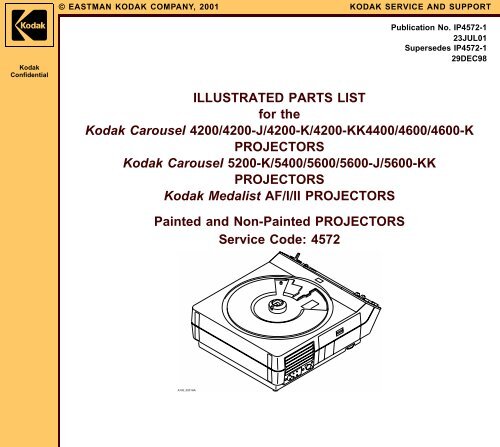 Illustrated Parts List for Kodak Carousel PROJECTORS - Micro-Tools