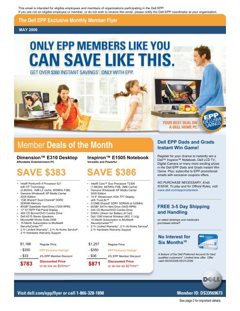 The Dell EPP Exclusive Monthly Member Flyer - SNAME.org