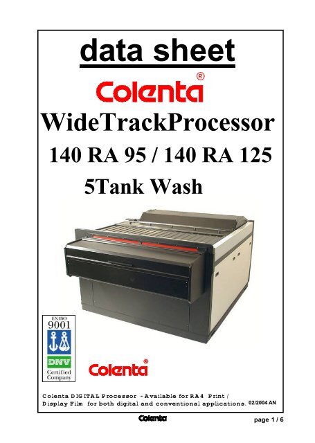 Datasheet - Colenta