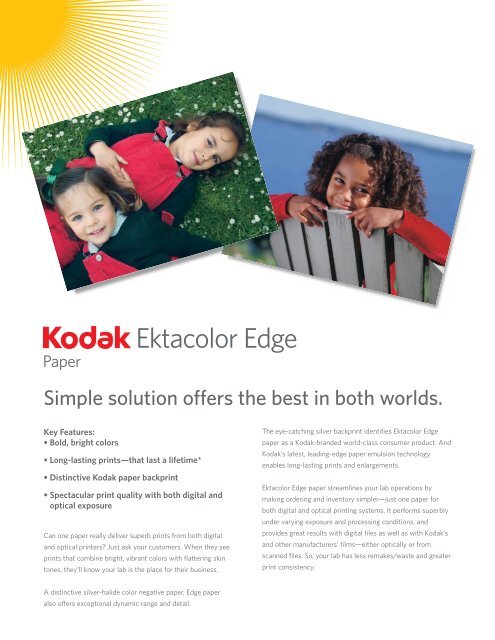 Ektacolor Edge Paper Sheet