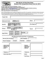 Student Short Film Competition Rules (pdf) - Cine Gear Expo