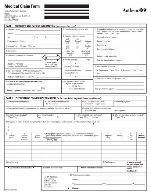 Medical Claim Form