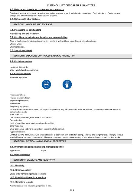 CLEENOL LIFT DESCALER & S