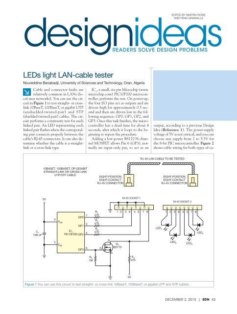 LEDs light LAN-cable tester