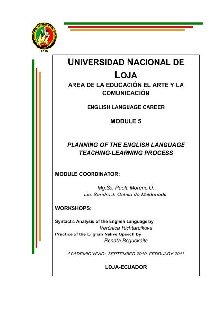 module 5 planning of the english language teaching-learning process