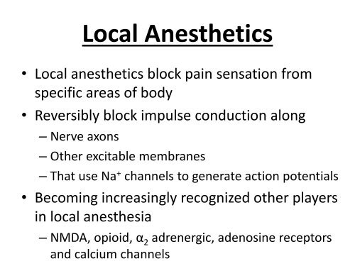 Local Anesthetics