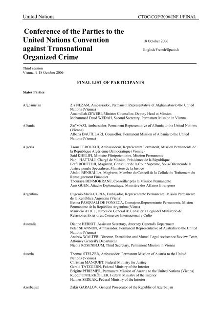 Conference of the Parties to the United Nations Convention against ...