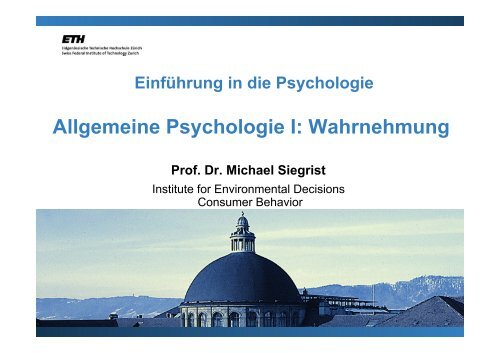 Allgemeine Psychologie I: Wahrnehmung