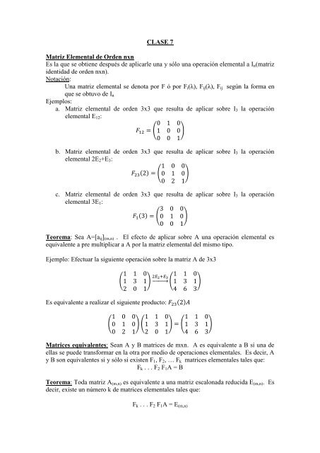 MATRIZ ELEMENTAL DE ORDEN nxn