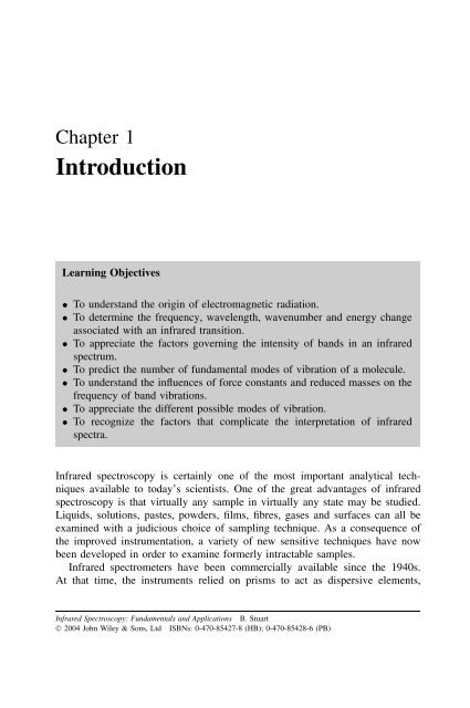 Infrared Spectroscopy Fundamentals And Applications Wiley