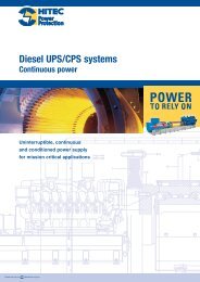 Diesel Rotary UPS system - Hitec Power Protection