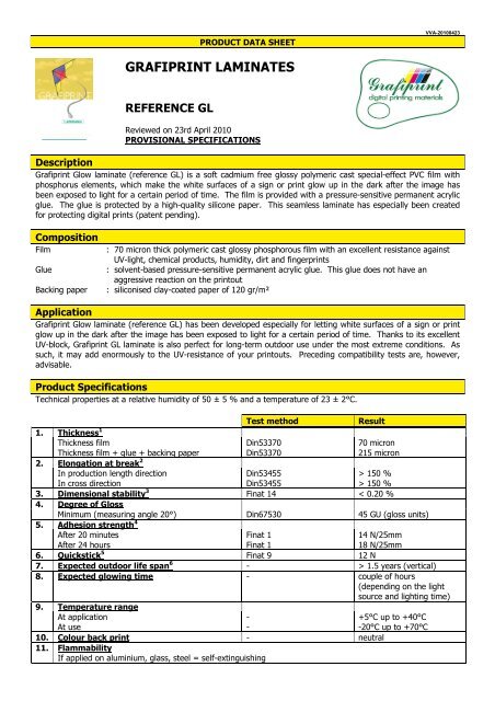 Grafiprint LamGlow Data Sheet - Maizey