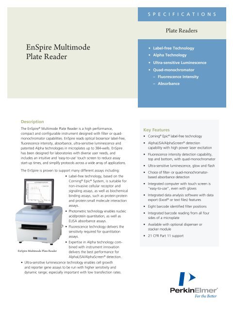 EnSpire Multimode Plate Reader Specifications - PerkinElmer
