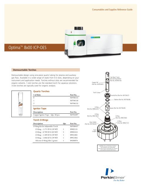 Optima 8x00 Series ICP-OES Consumables Guide - PerkinElmer