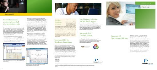 Spectrum 10 Spectroscopy Software Product Note - PerkinElmer