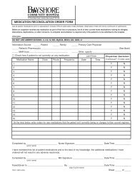 UMassMemorial Medication Reconciliation Order Form