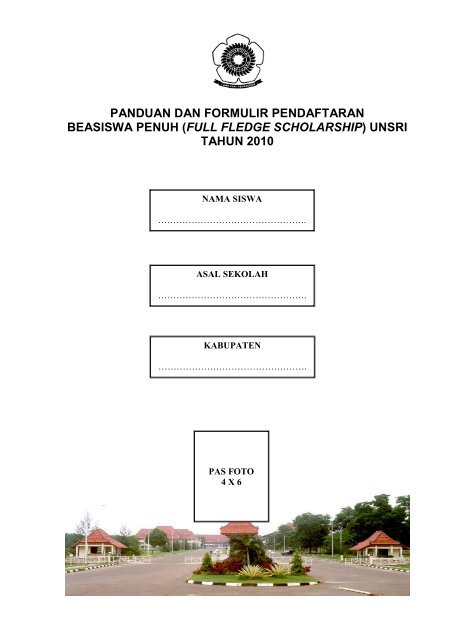 Buku Panduan dan Formulir Pendaftaran Beasiswa Penuh