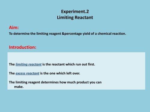 Limiting Reactant