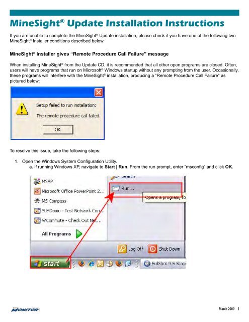 MineSightÂ® Update Installation Instructions