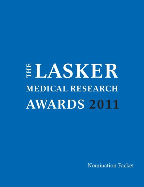 Lasker_Interactive Research Nom'11.indd - The Lasker Foundation