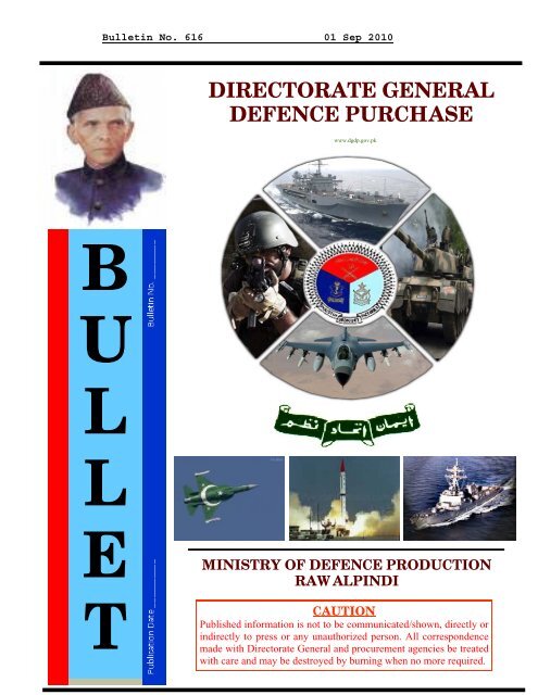 bulletin delivery notice - Directorate General Defence Purchase