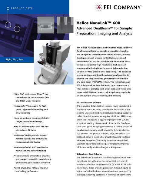 Fei Helios Nanolab 600i Dual Beam System - The Best Picture Of Beam