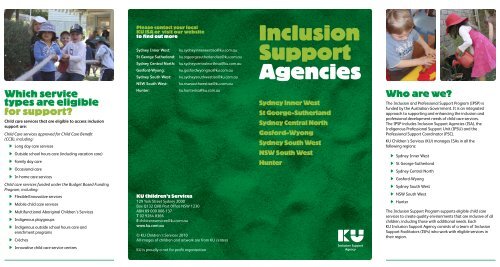 Inclusion Support Agencies - KU Children's Services