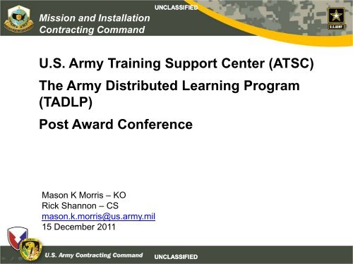 (MCO) Slides - U. S. Army Training Support Center