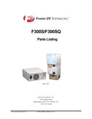 LC6B Conveyor - Parts Listing - Fusion UV Systems Inc.