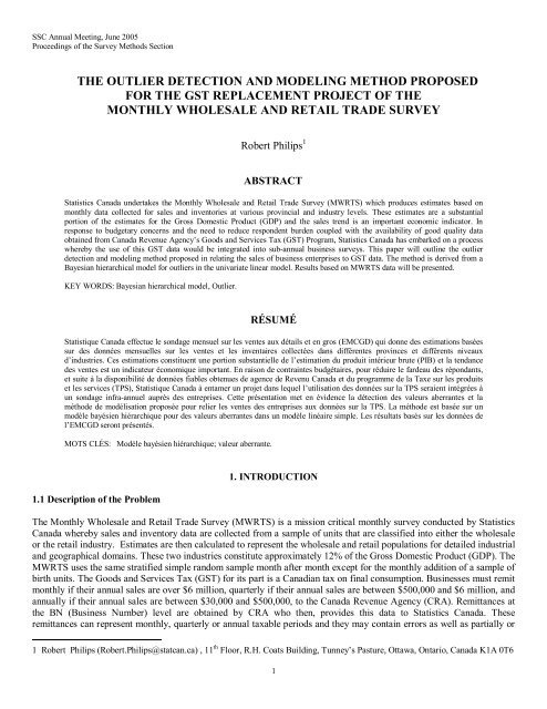 The Outlier Detection And Modeling Method Proposed For The Gst