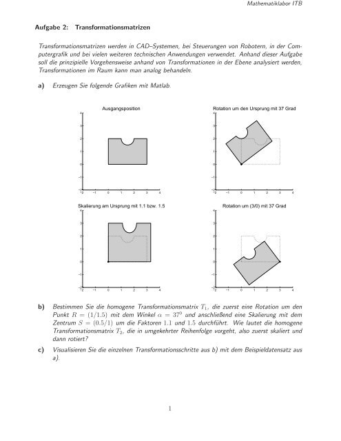 Aufgabe 2: Transformationsmatrizen Transformationsmatrizen ...