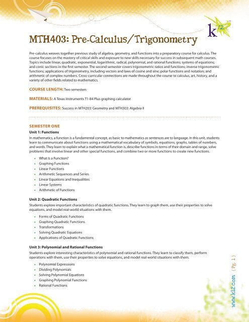 Pre Calculus Symbols